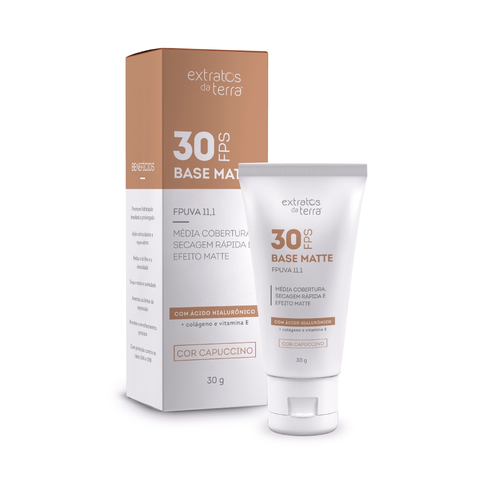 Base Matte FPS 30 Capuccino 30g | Extratos da Terra Profissional